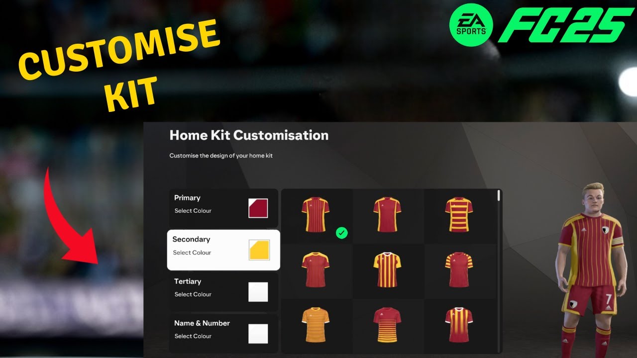 EA FC 25 How to change Customise Kit in Manager Career Mode - YouTube