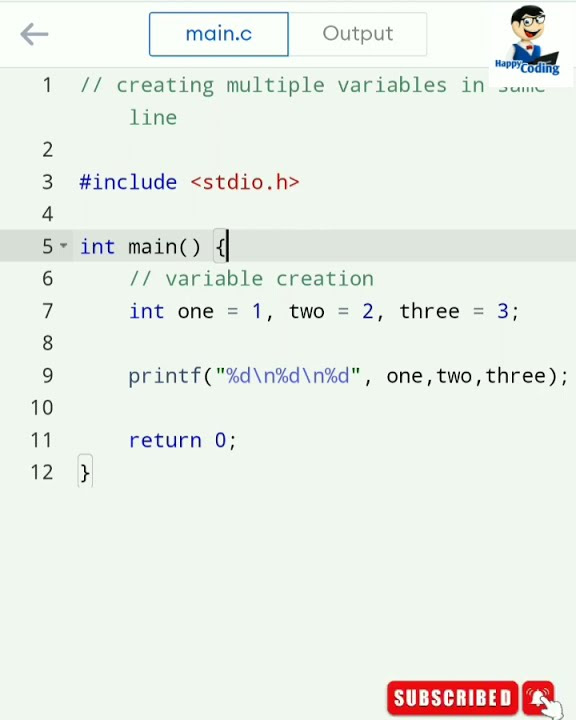 Creating multiple variables in same line execution using c in tamil | #happycoding #cprogramming ...