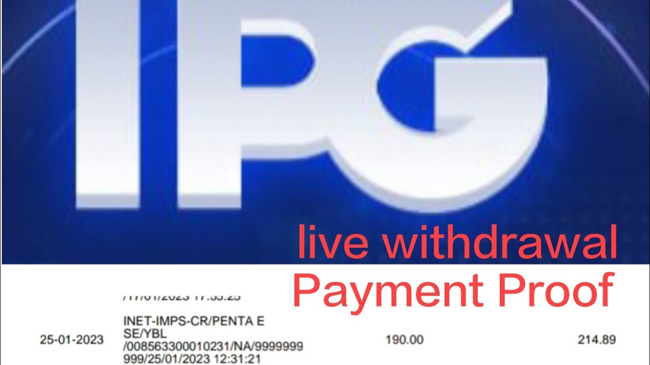 IPG live withdrawal Payment Proof #ipg - YouTube