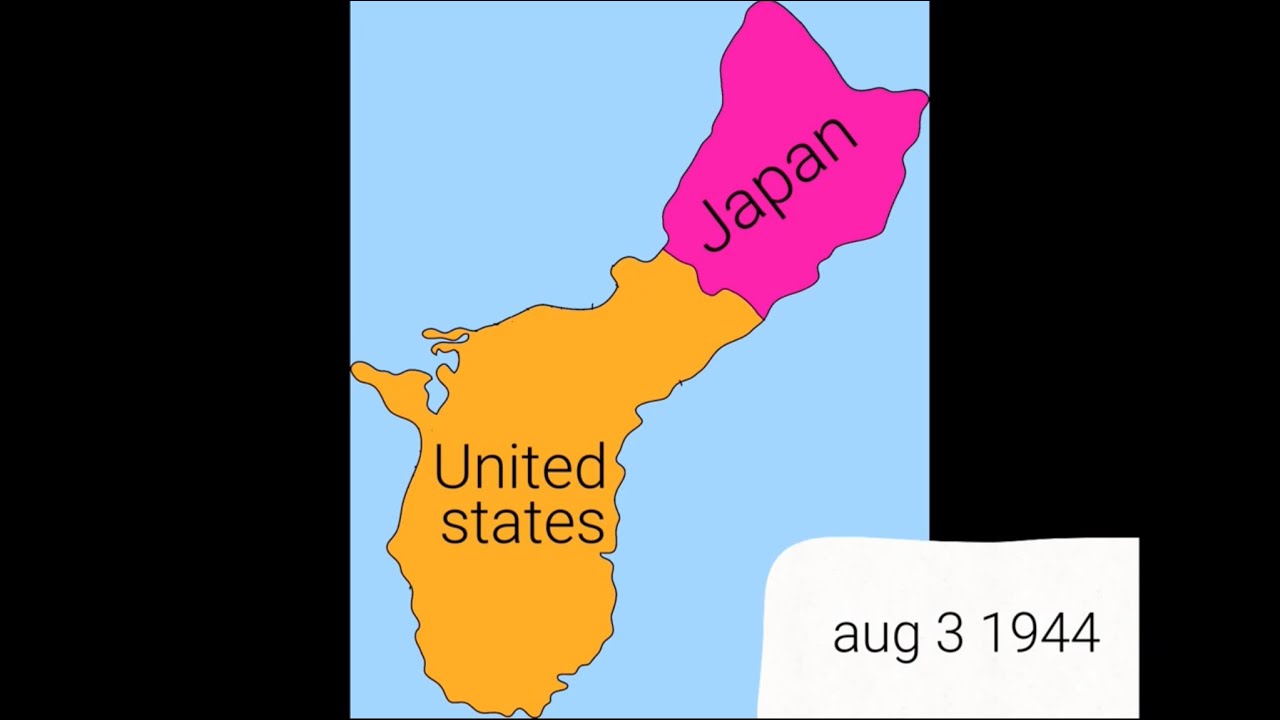 Timeline Of the battle of Guam on a map - YouTube
