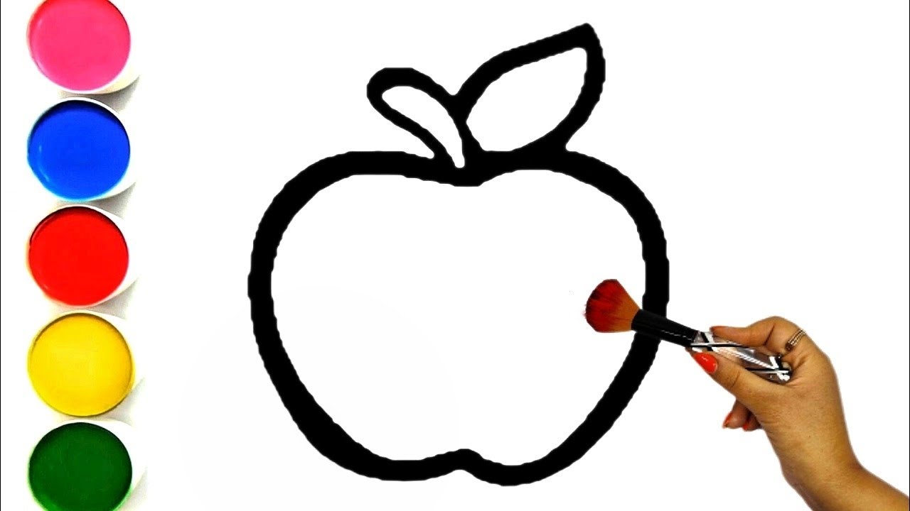 How to draw an appel drawing | Drawing and painting Apple for kids ...