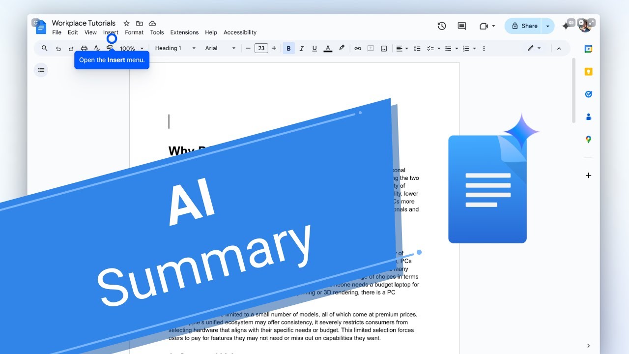 How to add an AI Generated Summary into Google Docs - YouTube