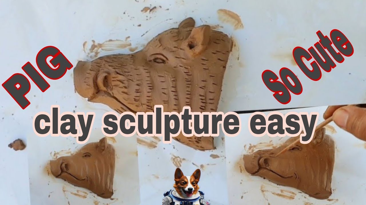 How to make a wild boar head from clay, Clay sculpting easy. - YouTube