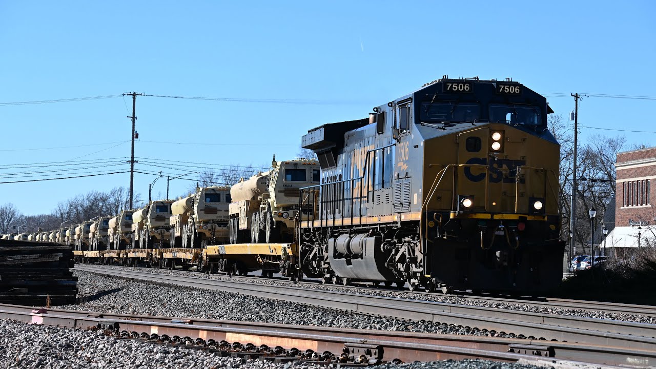 BNSF Military train w/ all CSX power at Lenexa, KS! - YouTube