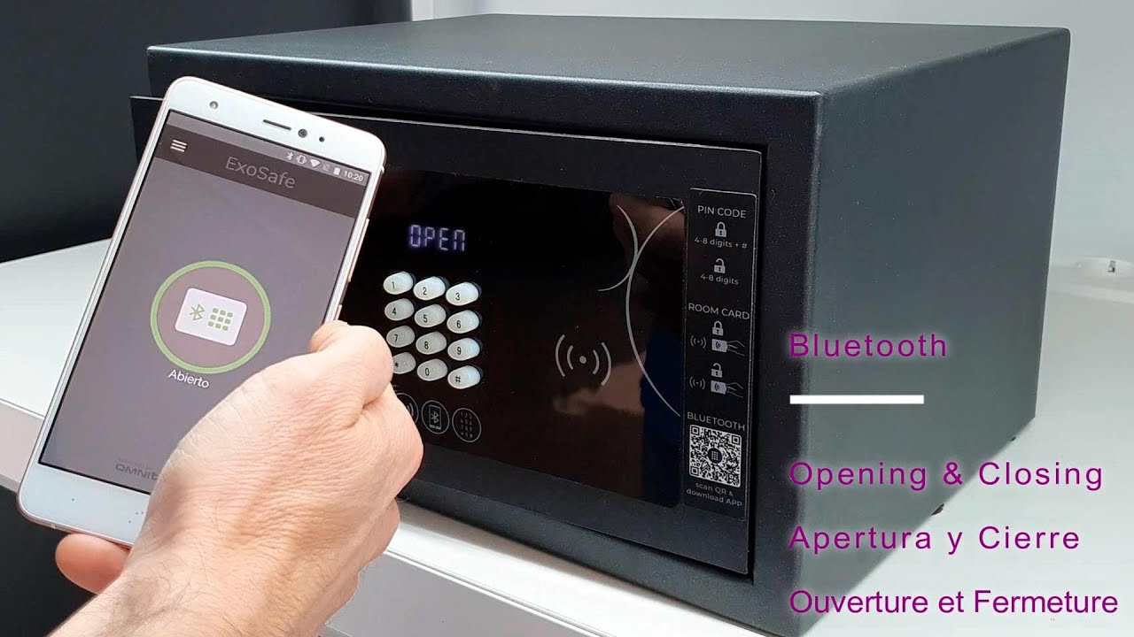 Caja Fuerte de Hotel EXO de Omnitec, con apertura y gestión Bluetooth ...