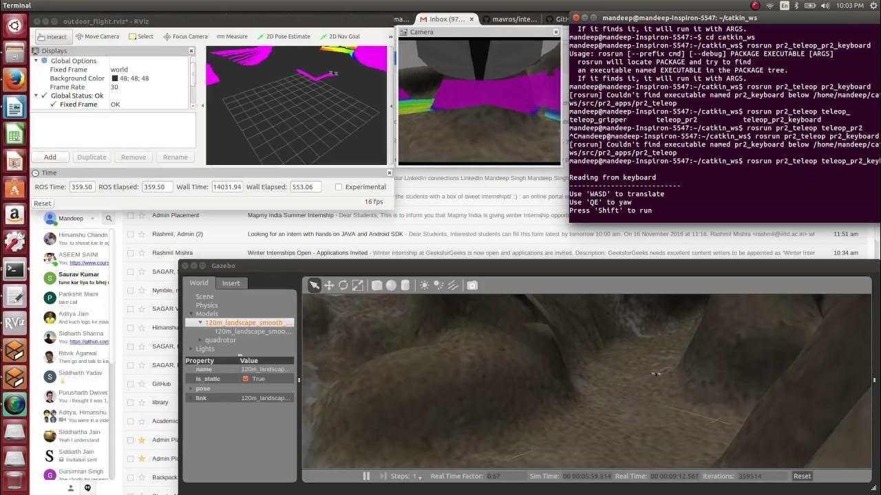 Hector Quadrotor Gazebo Rviz Simulation - YouTube