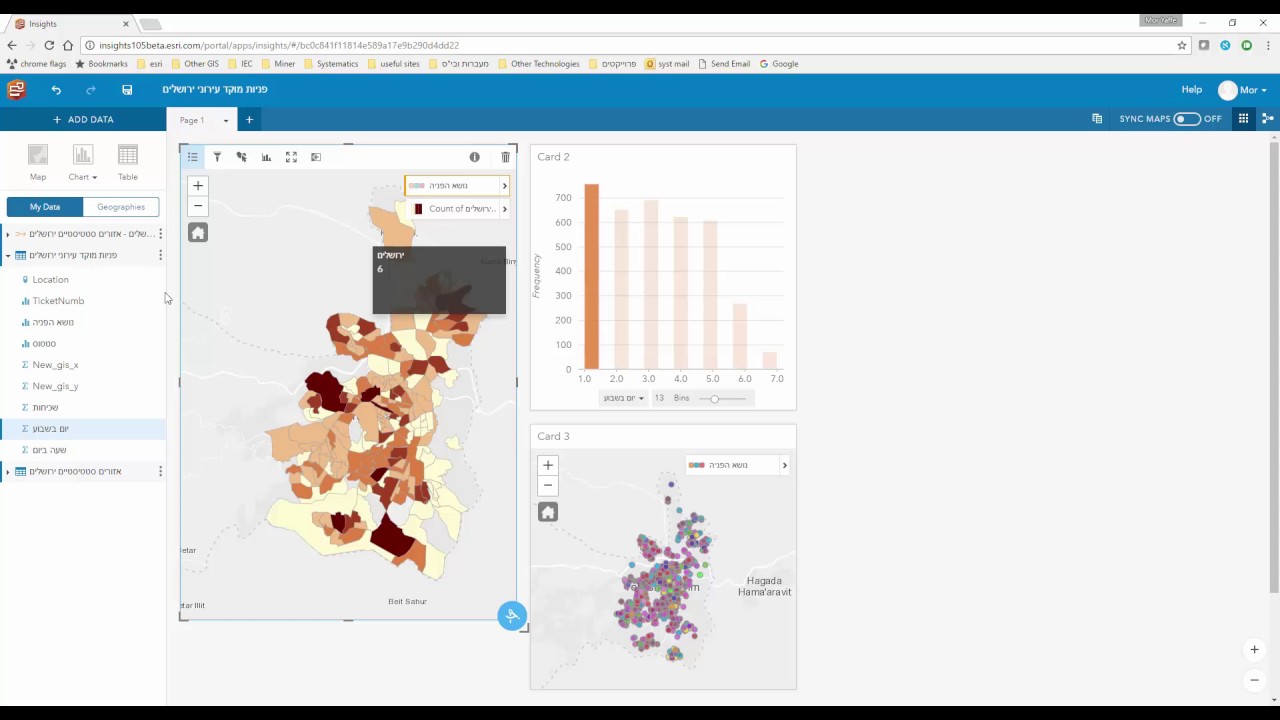 Insights for ArcGIS Demo - Jerusalem municipality residents calls - YouTube