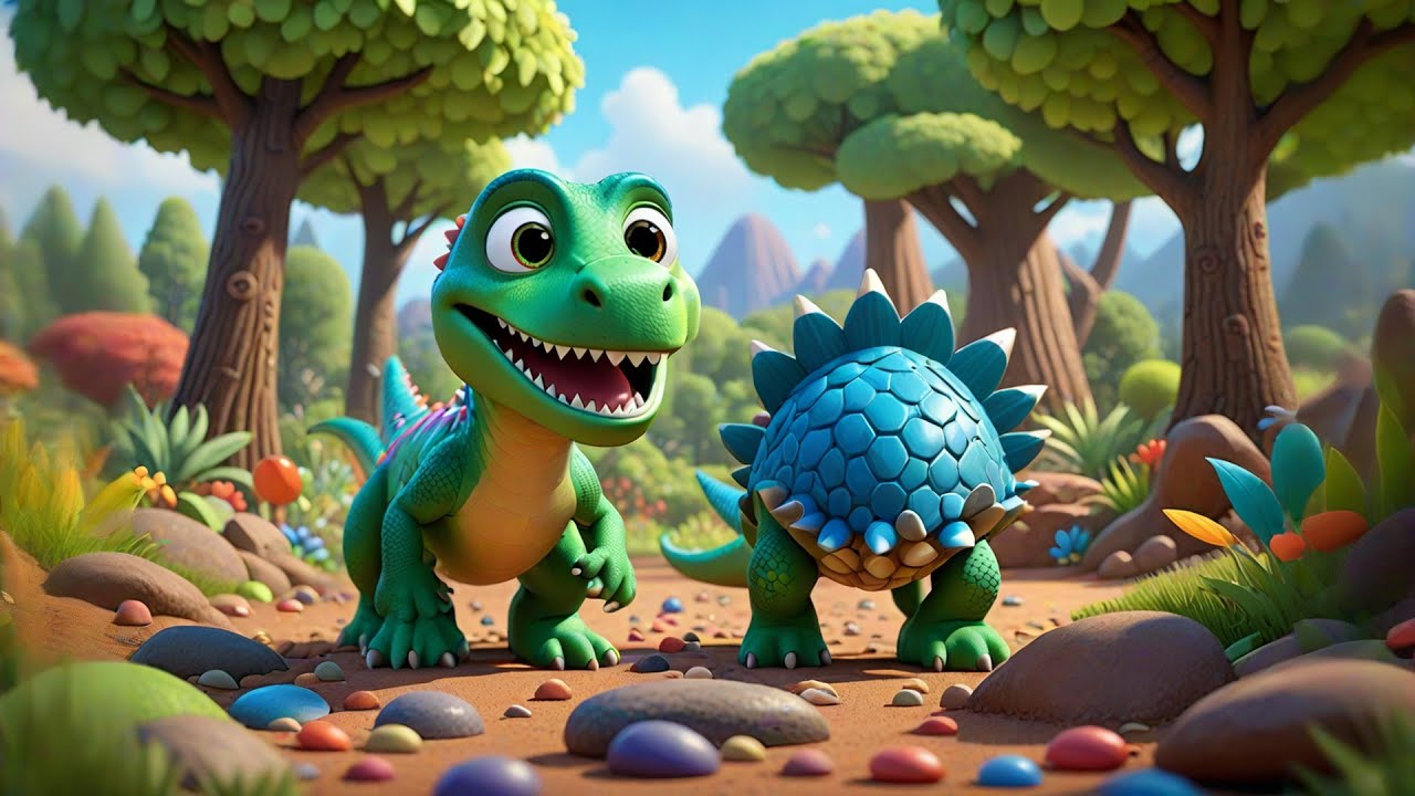 Seven Tiny Dinosaurs Sing and Roar | Dinosaur Song for Kids | Nursery ...