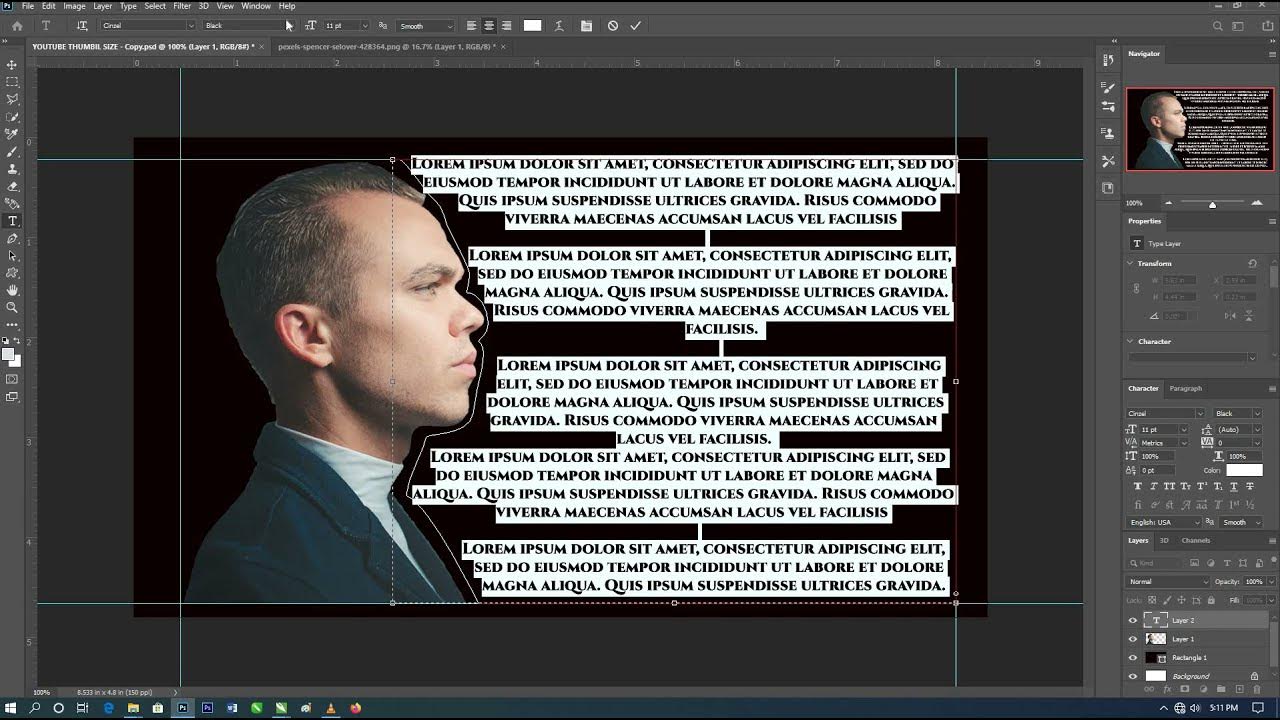 HOW TO WRAP TEXT AROUND AN IMAGE IN PHOTOSHOP 2020 | TEXT WRAP ...