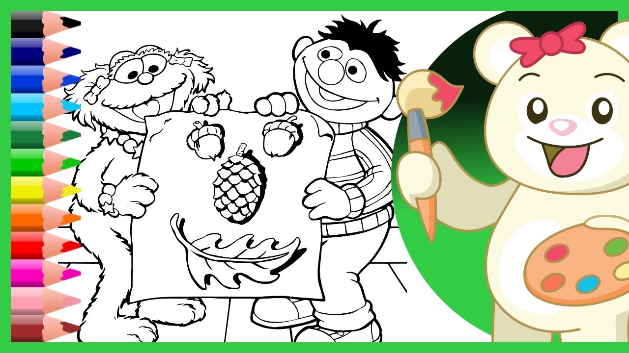 Zoe and Ernie Winter Crafts | Sesame Street How to Draw and Color For ...