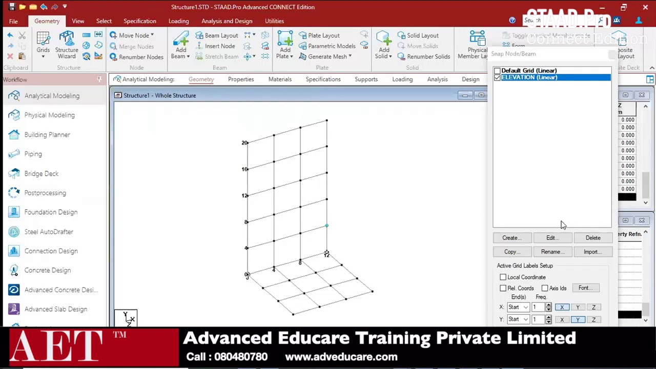 How to Create Geometry using STAAD.Pro Connect Edition. - YouTube