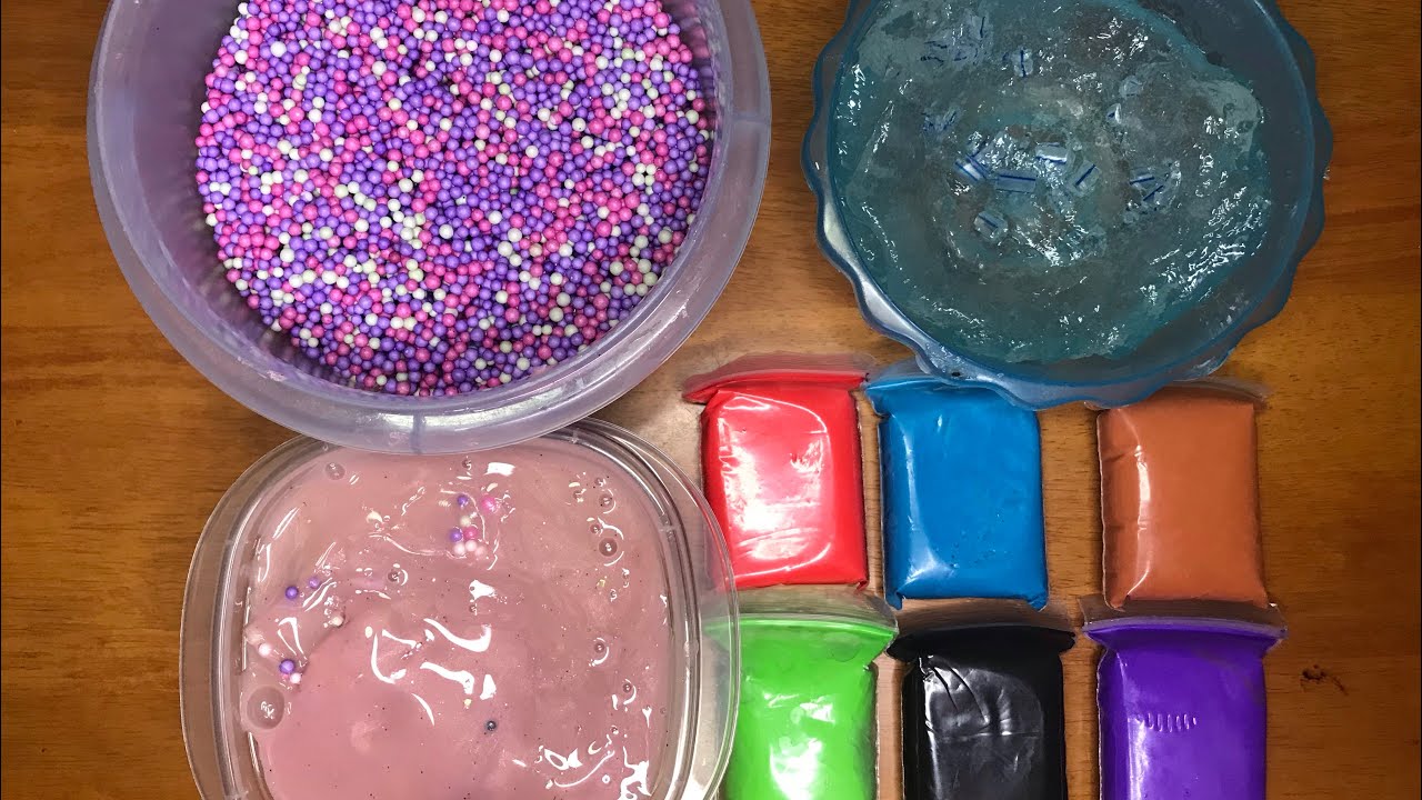 Making slime smoothies with old slime and clay #slime49 - YouTube