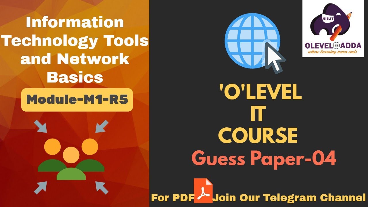 NIELIT-OLEVEL| Guess Paper 04| M1-R5| IT Tools & N/w Basics |Important ...