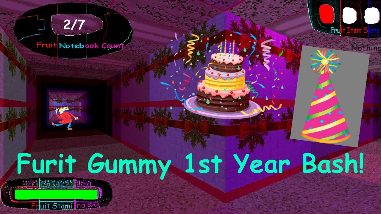 Baldi Want Fruit Gummy!? | 1 Year Bash! | Baldi's Basics Moded! - YouTube