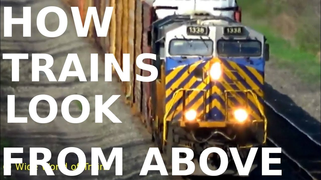 Trains Coming And Going From Above Overhead View - YouTube