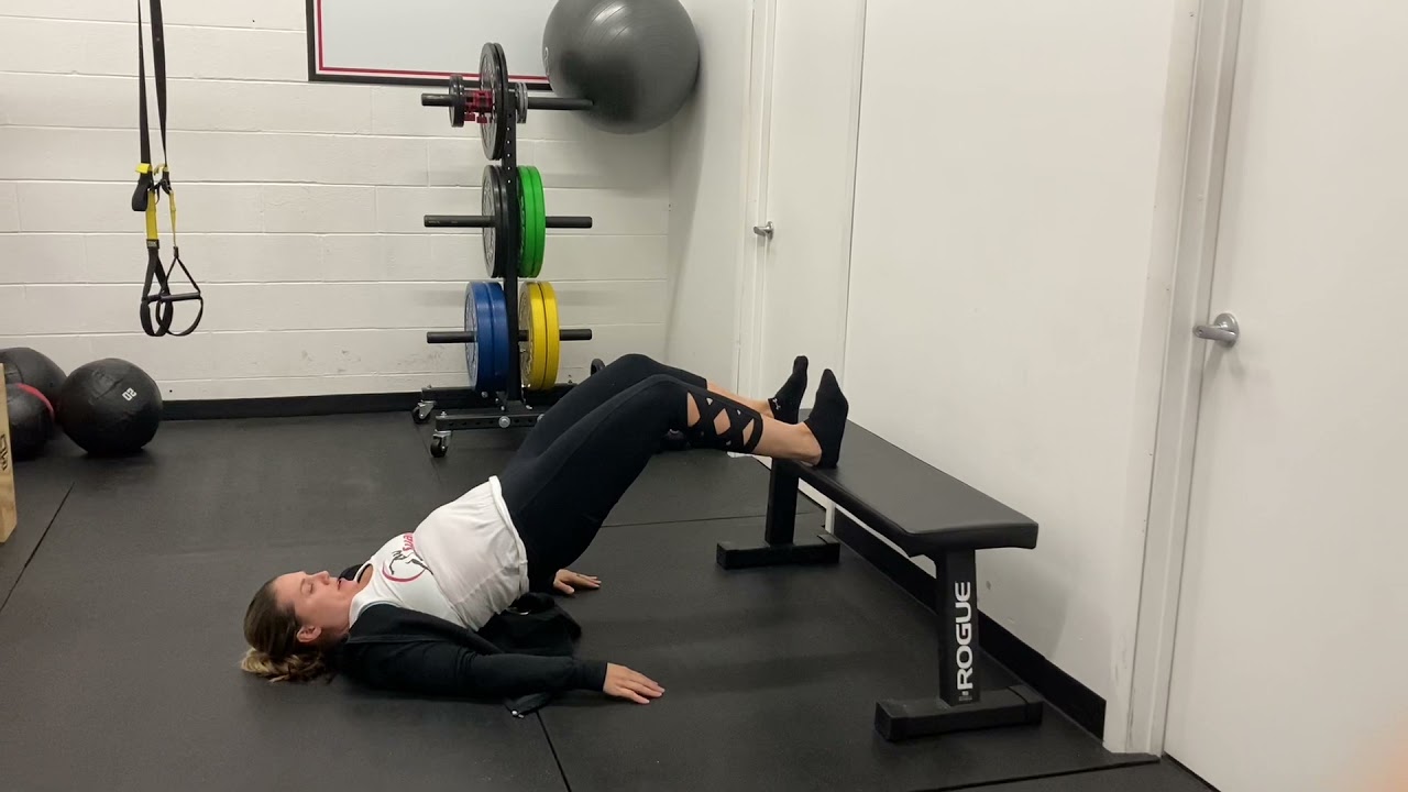 Elevated hamstring bridge bilateral - YouTube