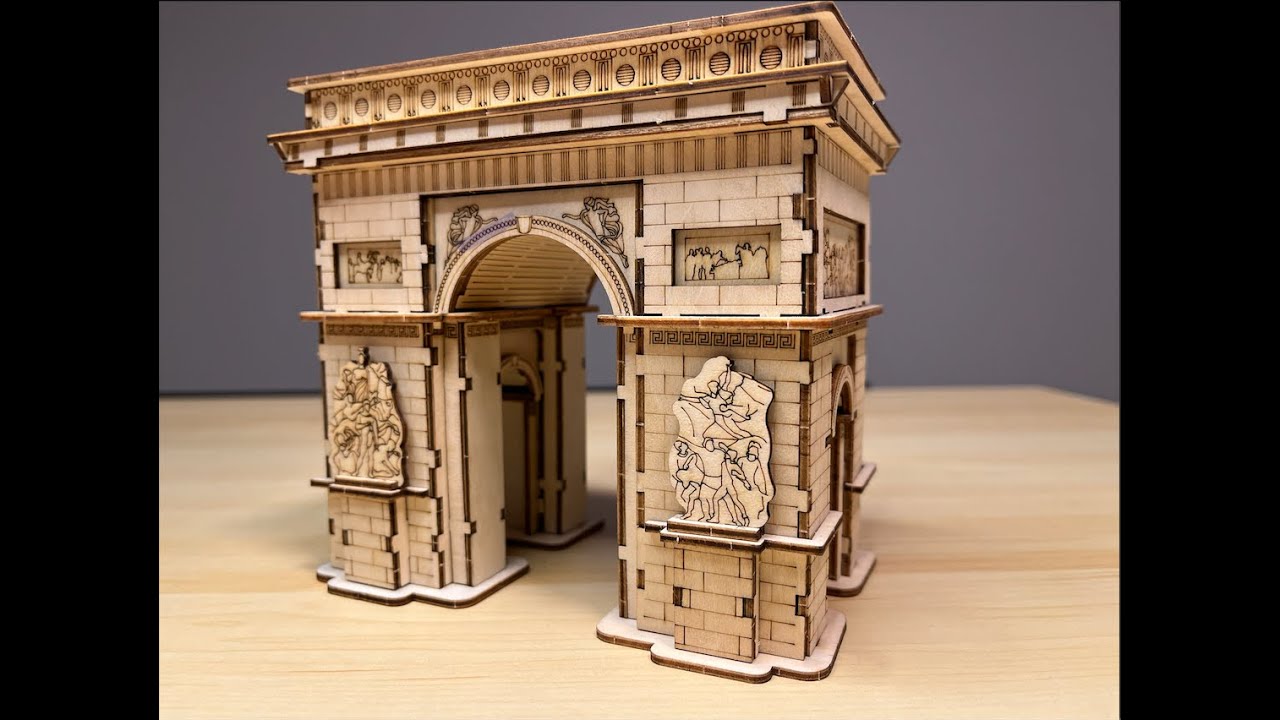 3D Wooden Puzzle - Arc de Triomphe [Timelapse] - YouTube