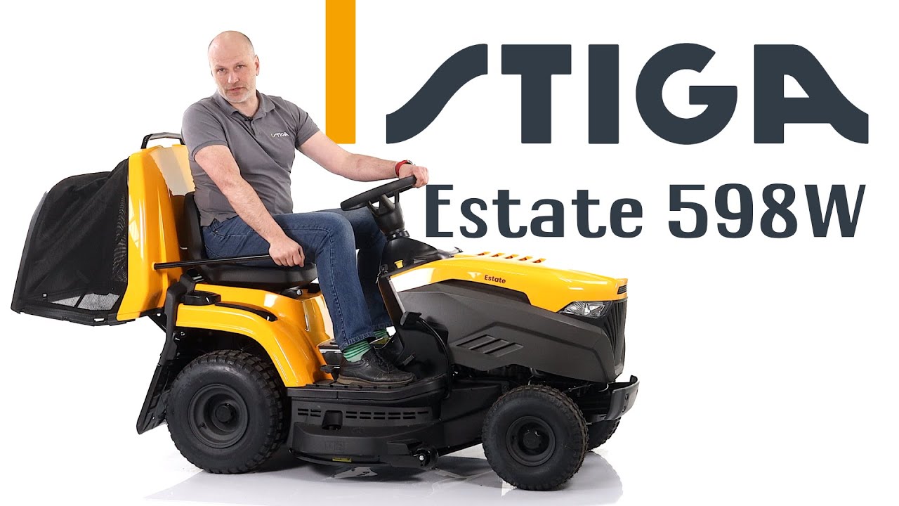 Обзор садового трактора Stiga Estate 598 W - YouTube