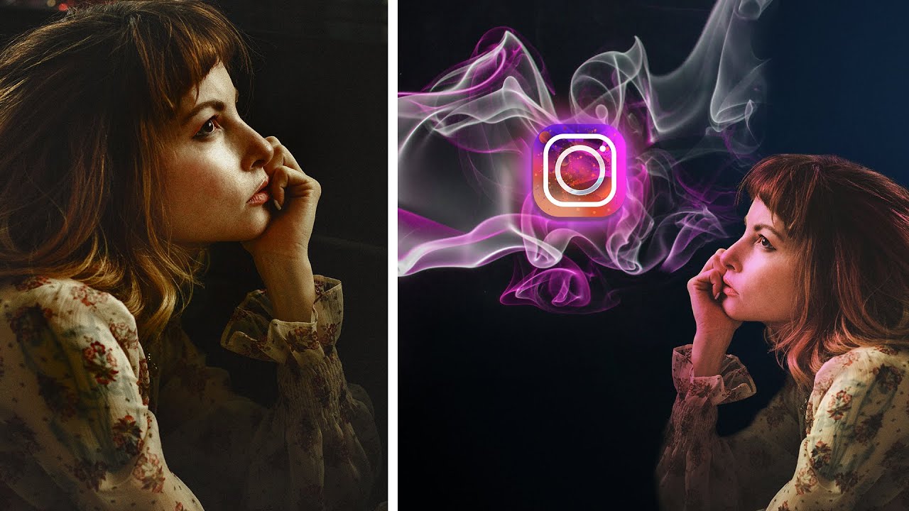 Glowing Instagram Photo Effect Tutorial | Glowing Social Media Icon ...