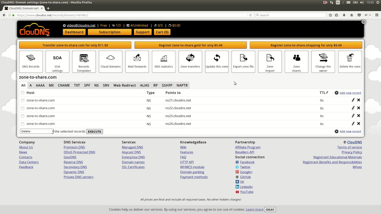 How to share DNS zones with multiple accounts in ClouDNS - YouTube