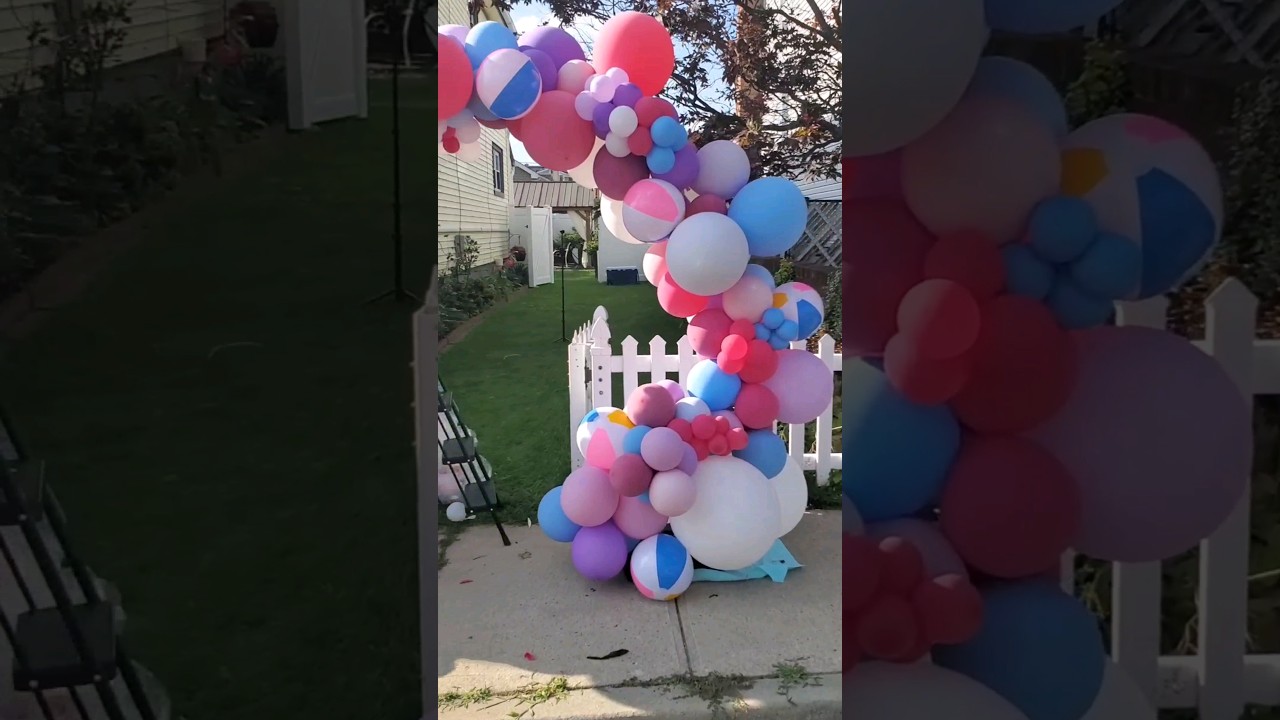 Beach party balloon arch set up - YouTube