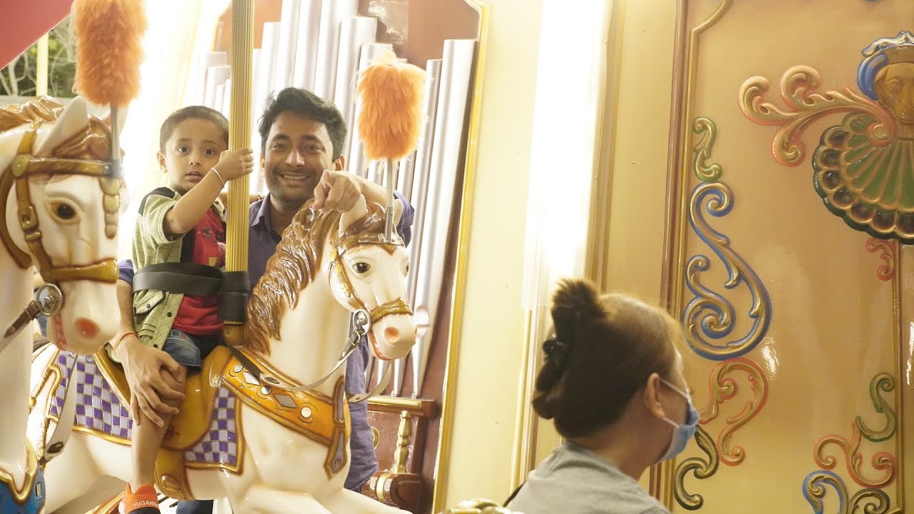 Horse carousel ride during Dubai Expo visit - YouTube