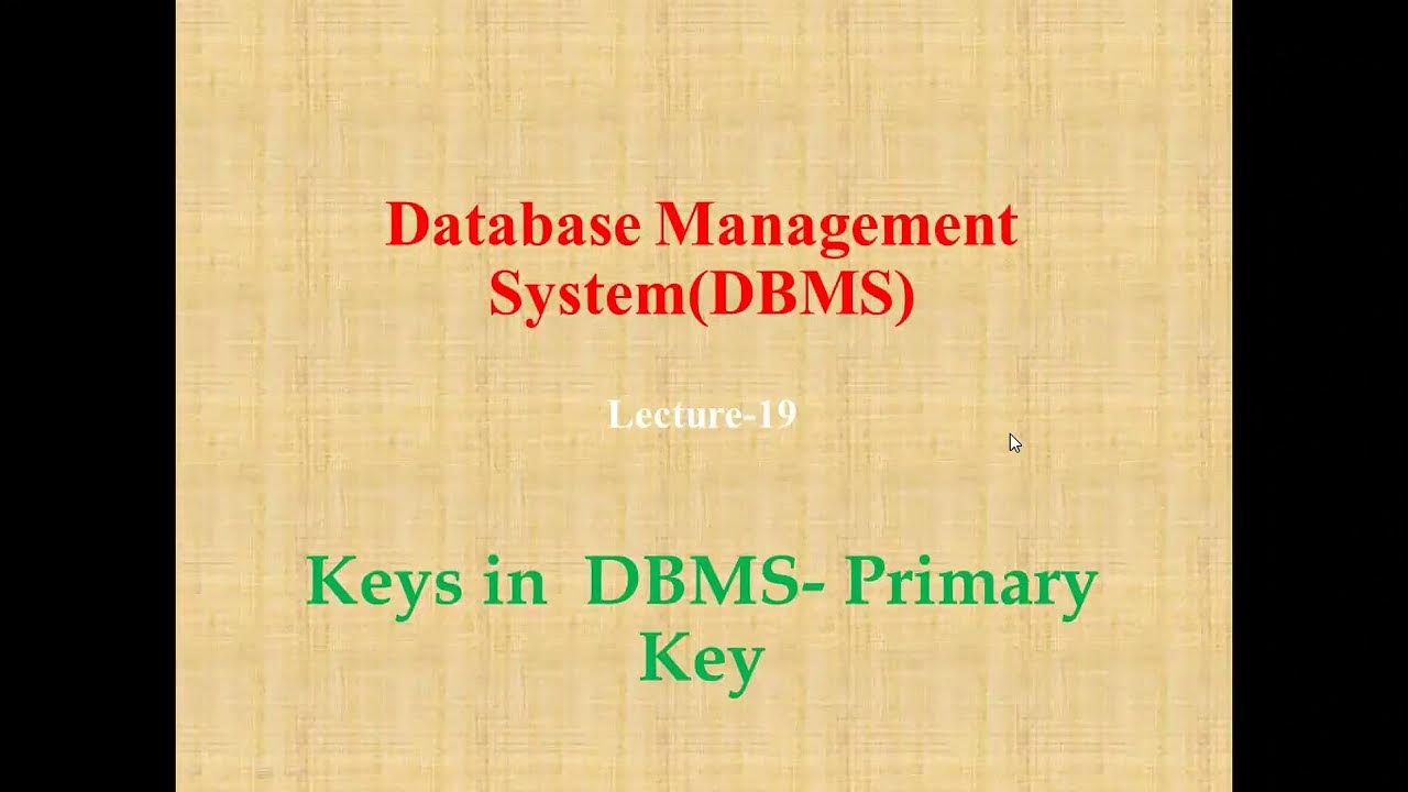 Primary Key In DBMS YouTube primary-key-in-dbms-youtube