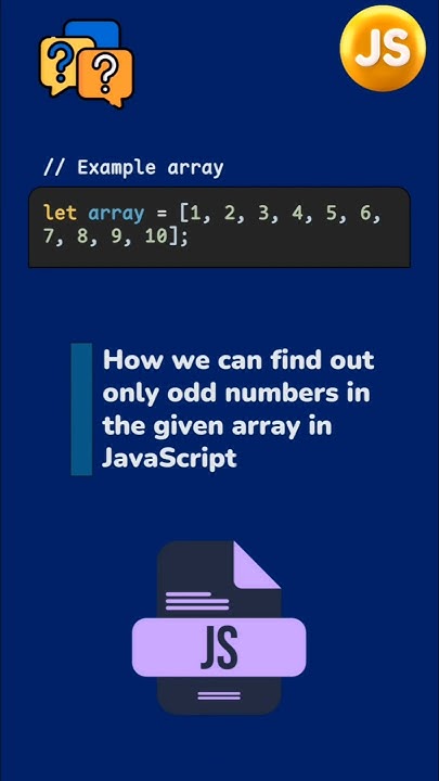 Expert Hack to Find ONLY ODD Numbers in JS Arrays Fast! #coding - YouTube