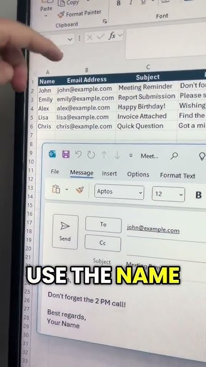 📧 Automate Outlook Emails with Excel VBA (No More Manual Typing) #shortsvideo - YouTube