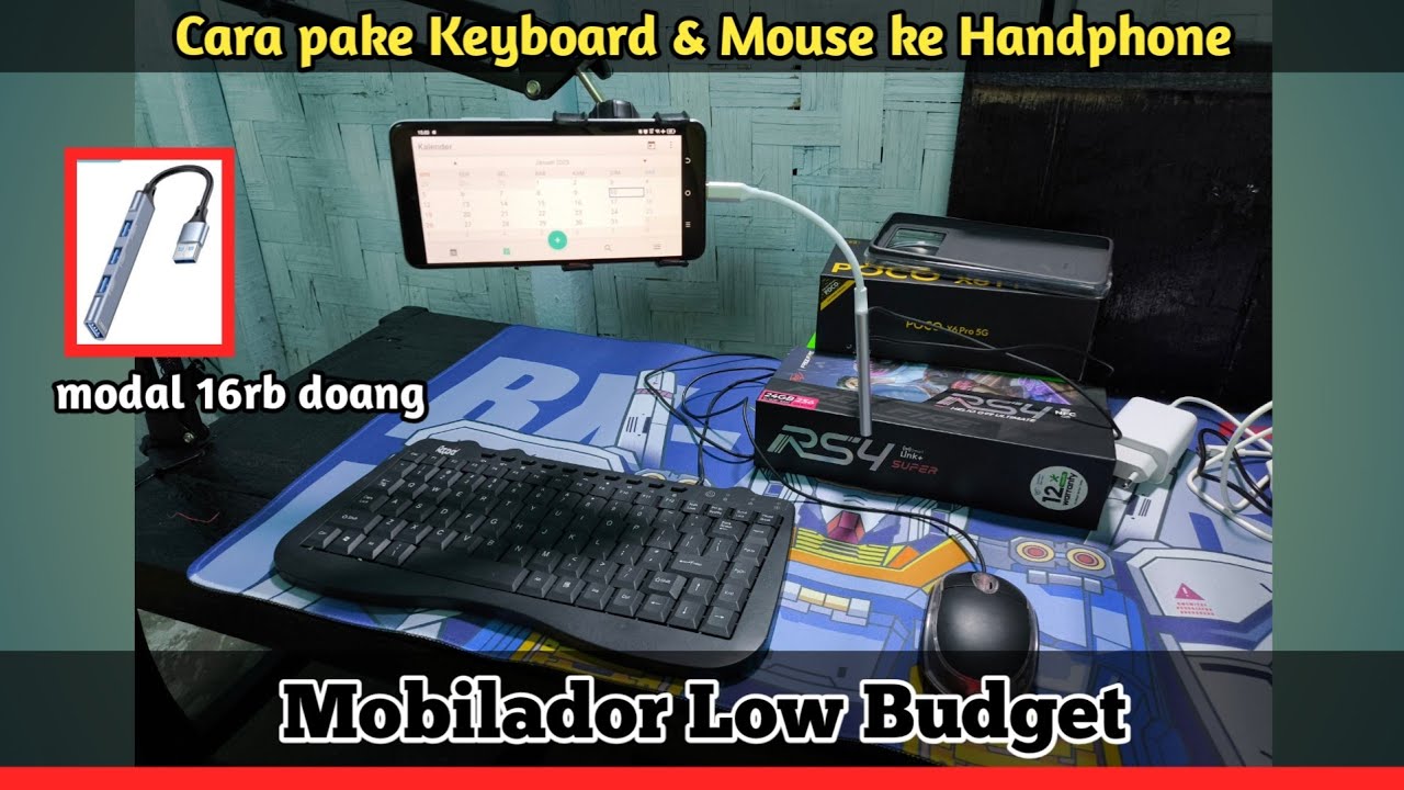 Mouse & Keyboard tinggal colok langsung bisa dipake ke Handphone # ...