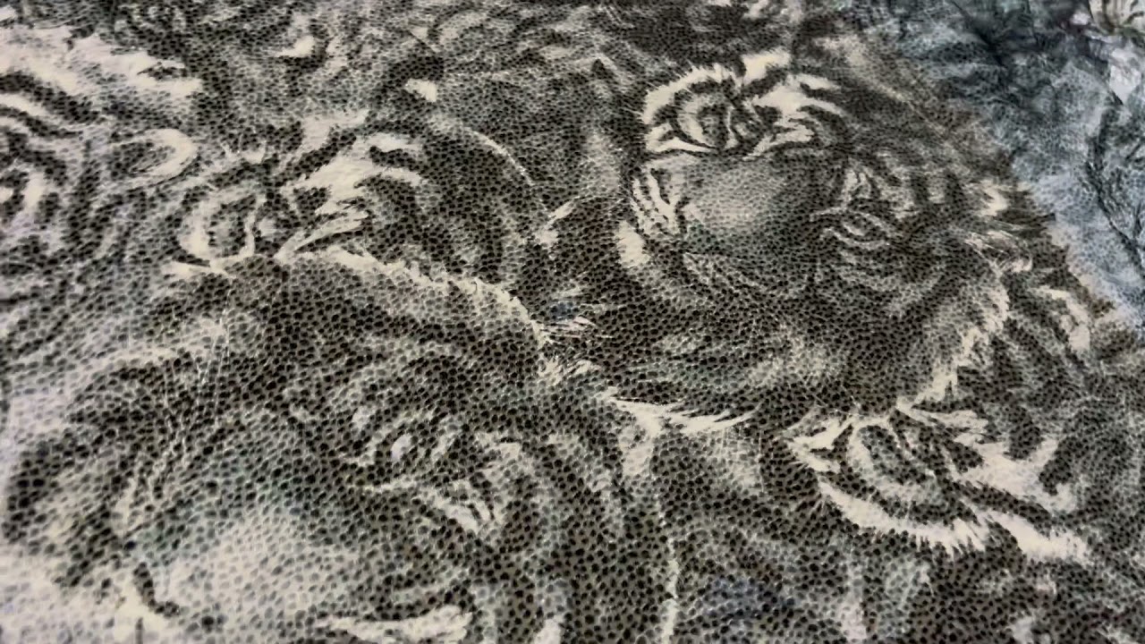 Tiger print fabric velvet, devore Silk - YouTube