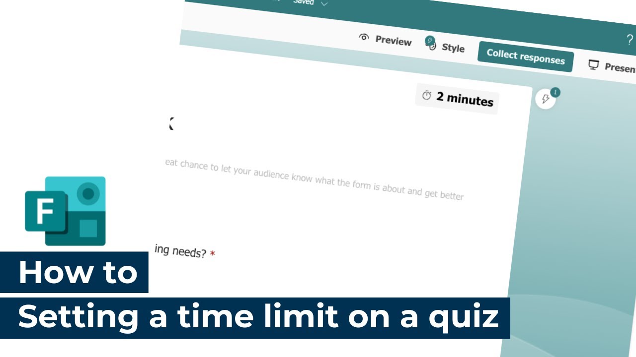 How to | Microsoft Forms | Setting a time limit on a quiz - YouTube