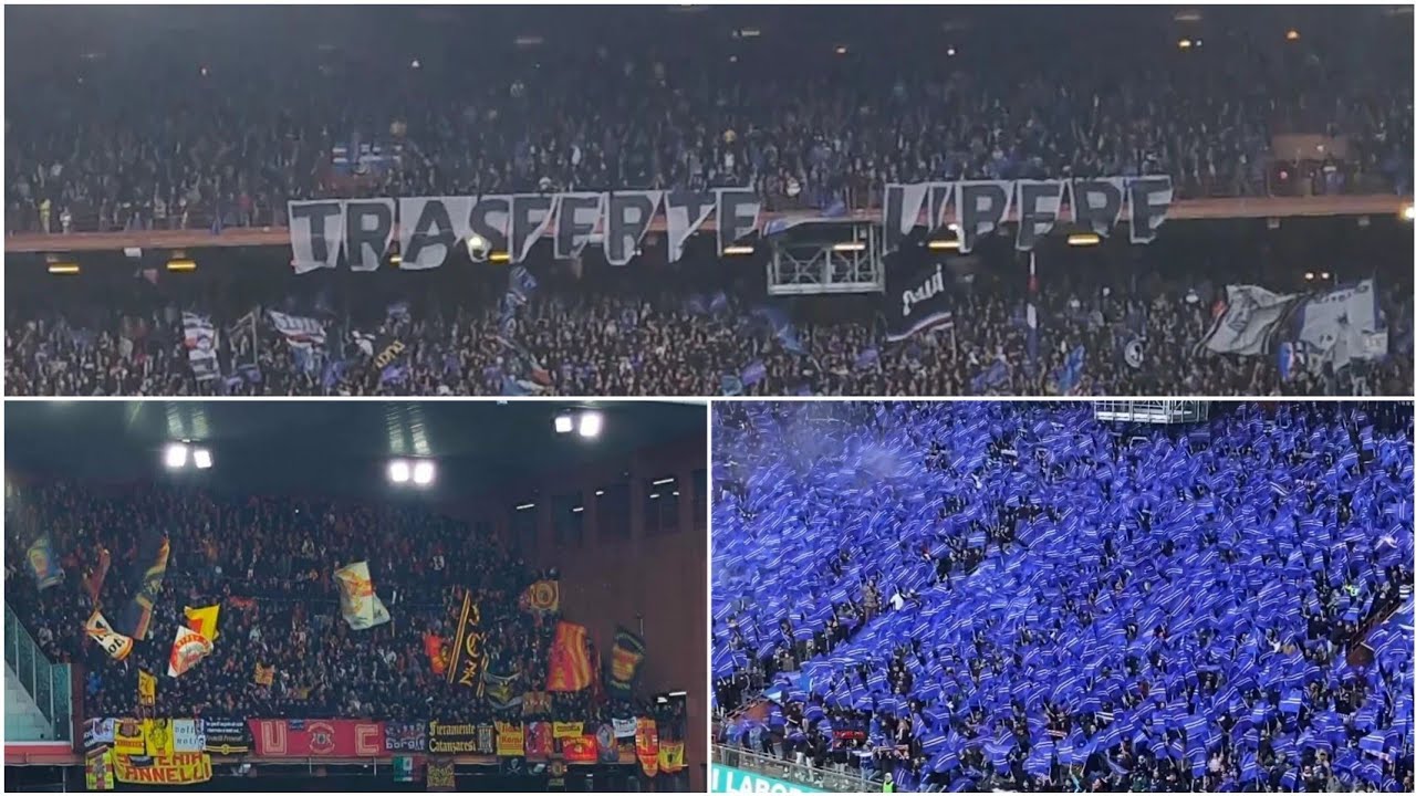 SAMPDORIA - CATANZARO | Tifo delle due tifoserie , Serie B 30/11/2024 - YouTube
