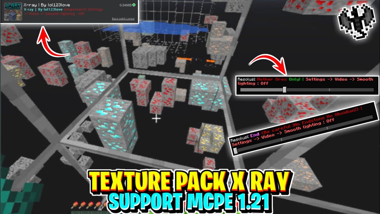 🤫BISA DI SERVER!! TEXTURE PACK X RAY MCPE 1.20 - X RAY TEXTURE PACK ...