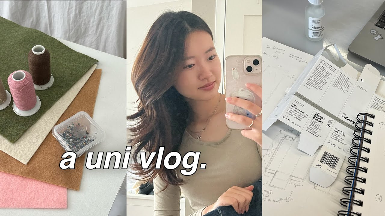 introvert diaries 🦢 life of a design major, grwm, school essentials ...