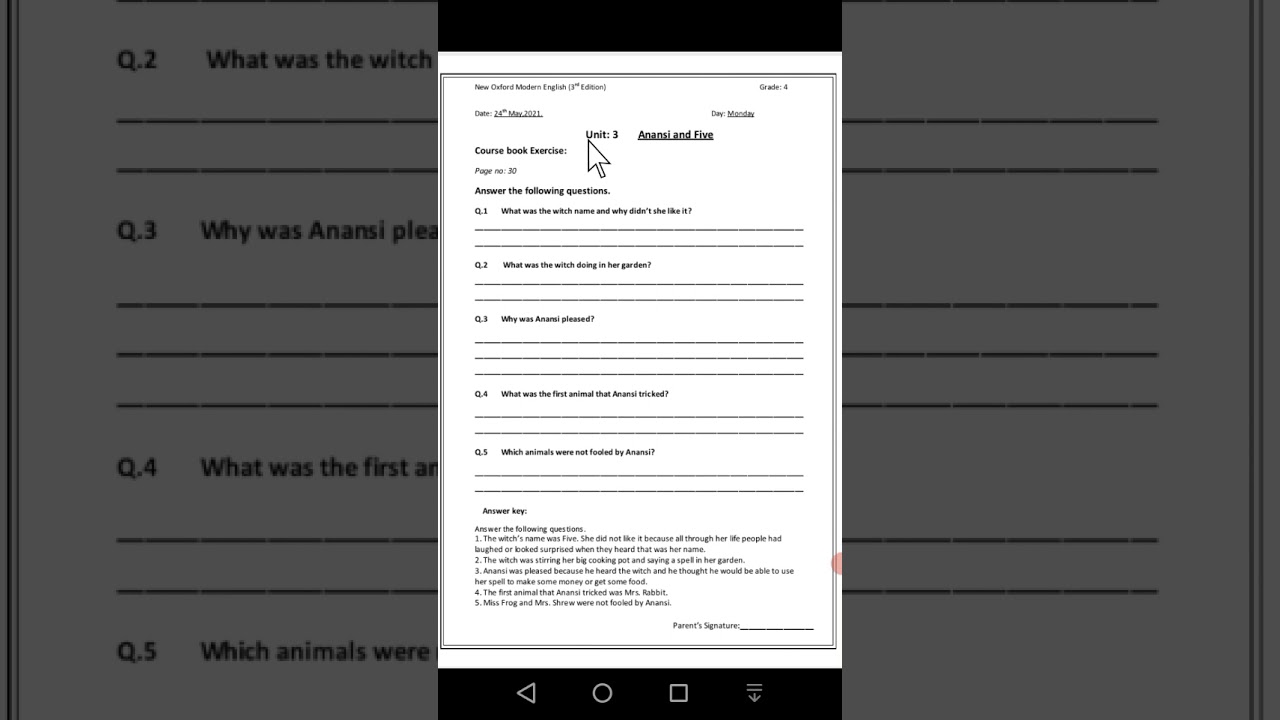 Unit:3 Anansi and Five ( Questions/Answers) - YouTube