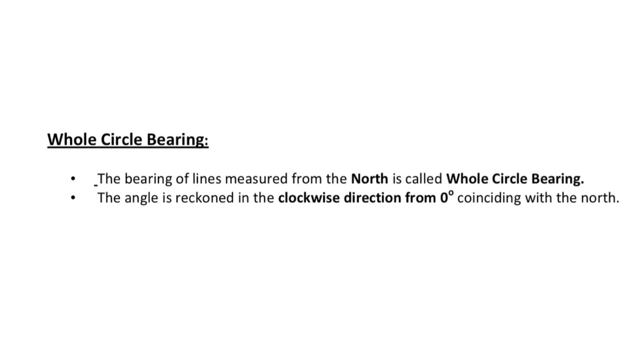 Whole Circle Bearing in Civil Engineering - YouTube