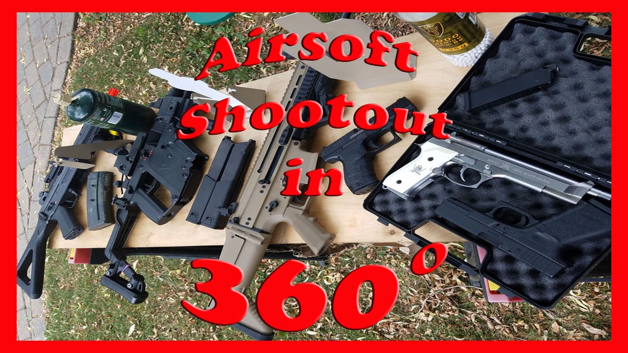 Airsoft Target Shootout in 360 VR - Multiple Weapons - YouTube