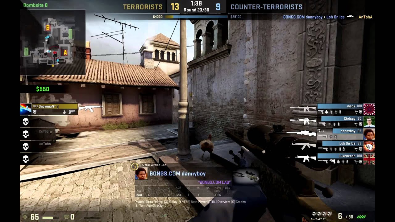 dannyboy csgo 5k awp round on mm - YouTube
