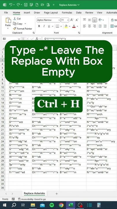 Save Time: How to Quickly Delete Asterisks in Excel! - YouTube