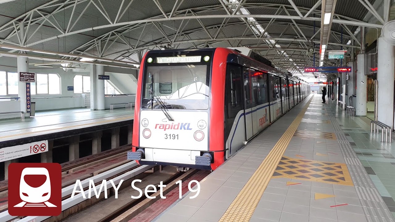 LRT SRI PETALING LINE AMY SET 19 ARRIVING AT SUNGAI BESI STATION - YouTube