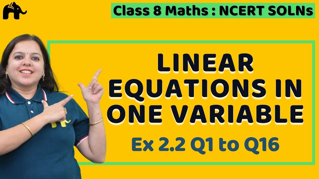 Linear Equations in One Variable | Class 8 Maths | NCERT Solutions ...