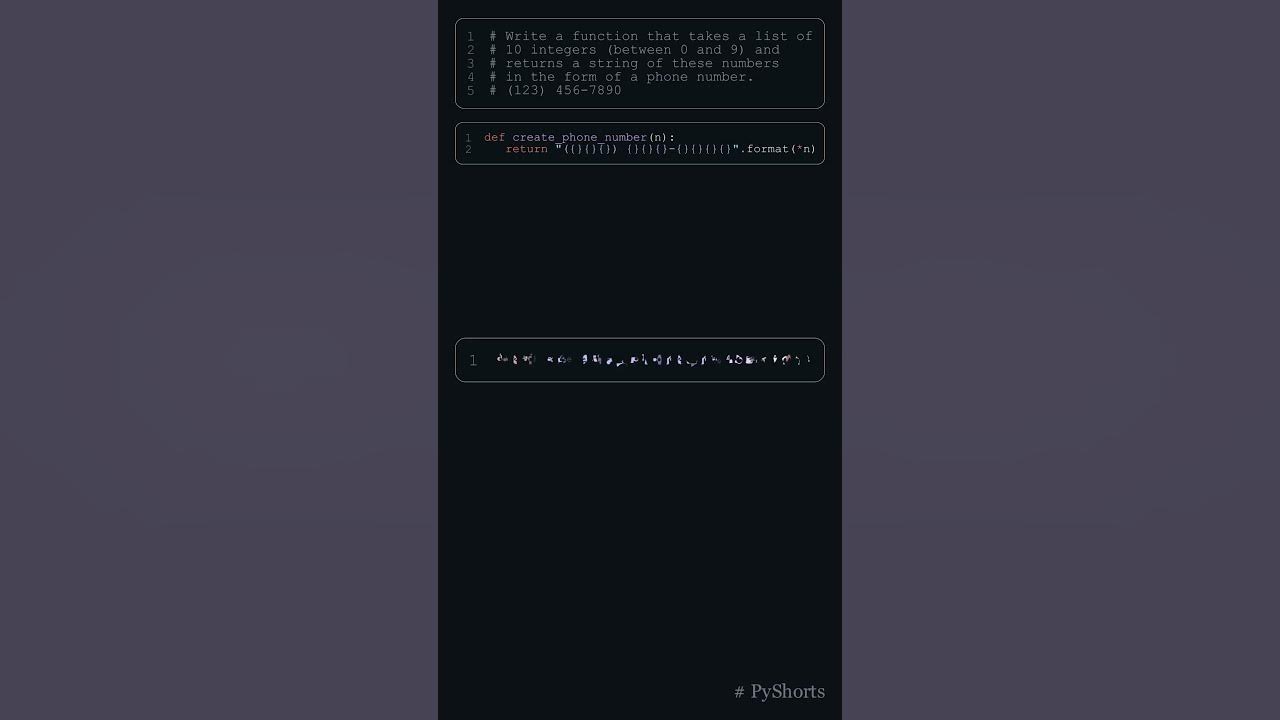 Python One Liner Phone Number Formatter Python Coding Programming Youtube