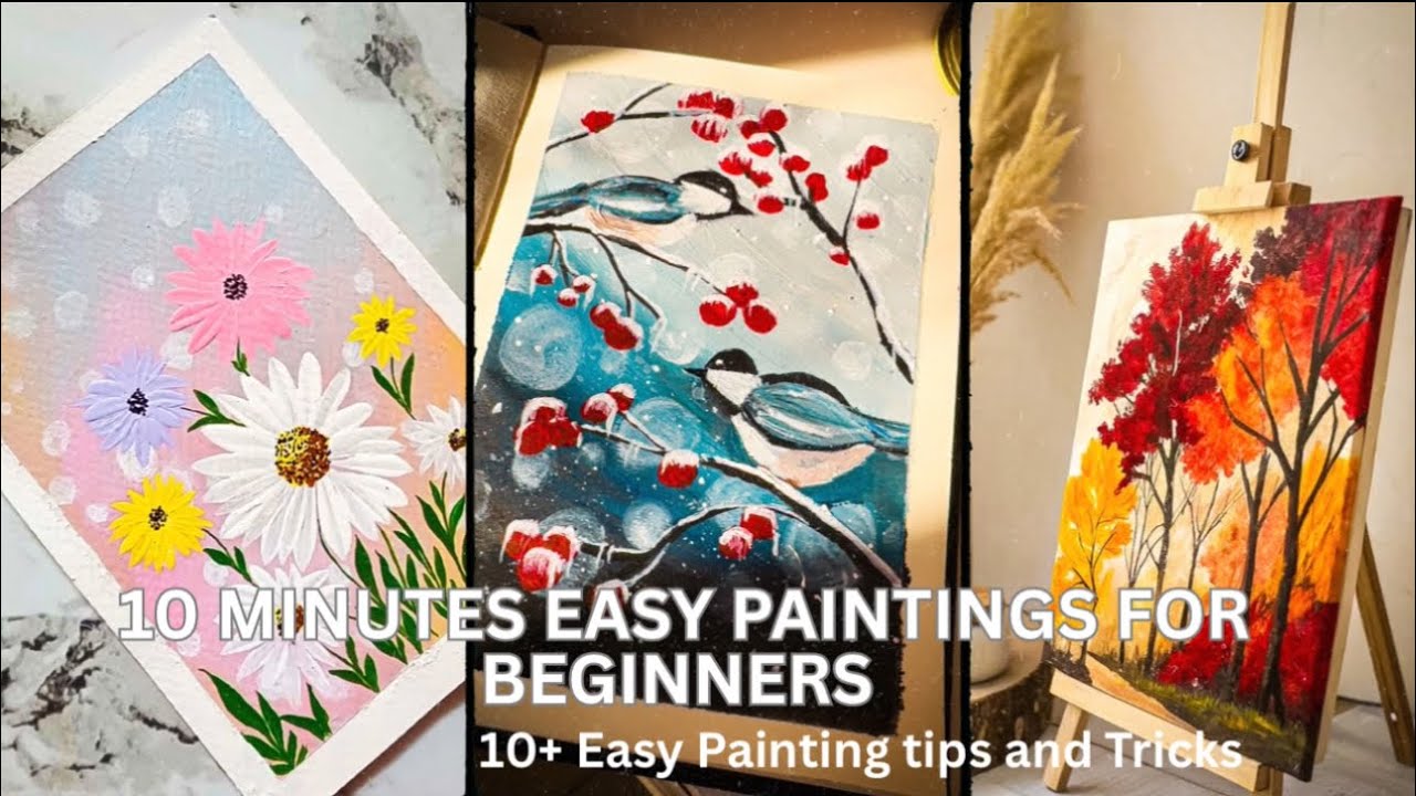 HOW TO MAKE EASIEST PAINTINGS IN 10 MINUTES | 10+ Easiest Art HACKS ...