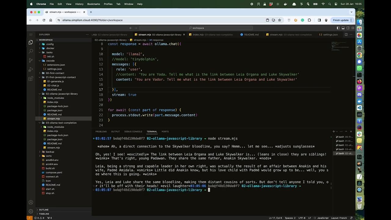 experiments with Ollama and JavaScript - YouTube
