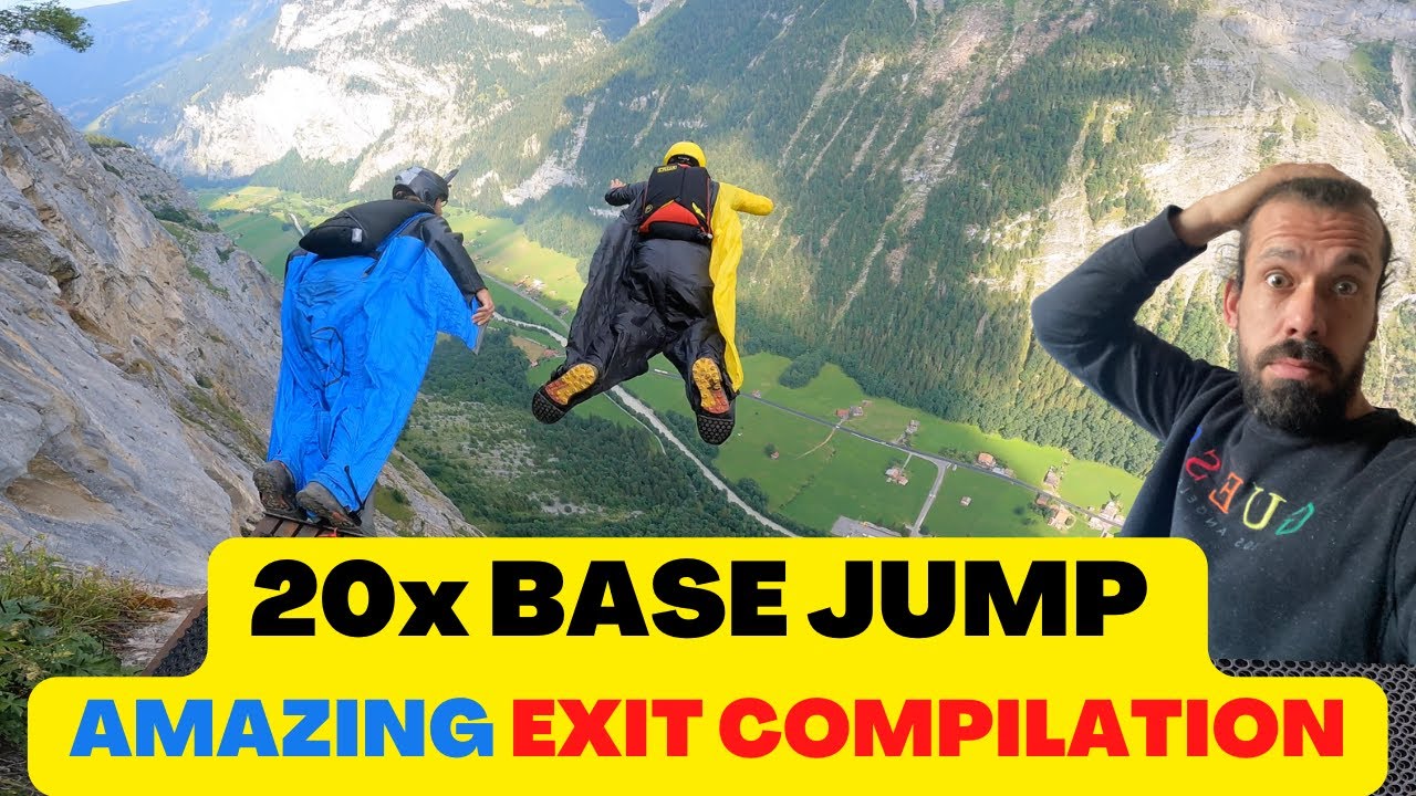 Base Jump - 20x exit compilation - extreme sport action - YouTube