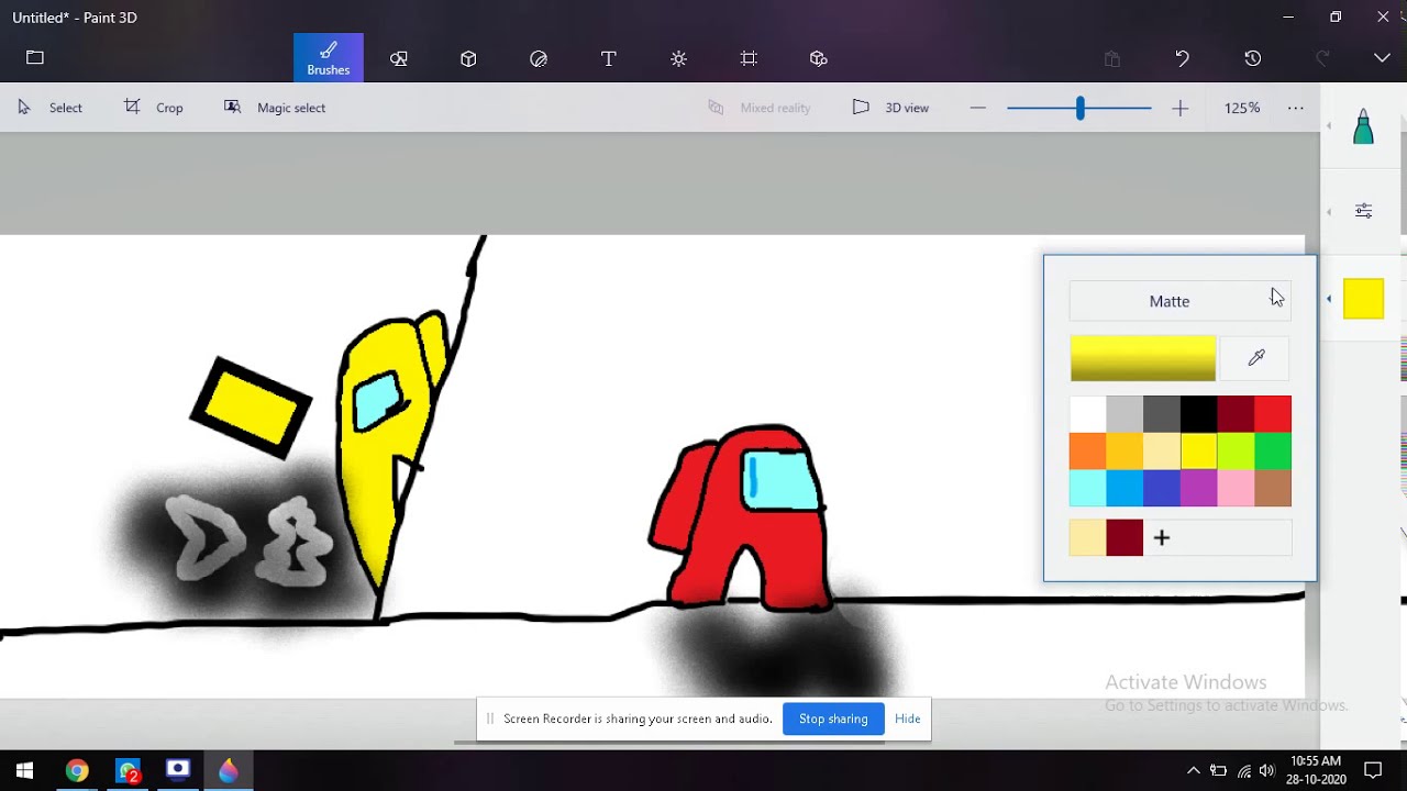 how to draw among us on pc using paint 3D - YouTube