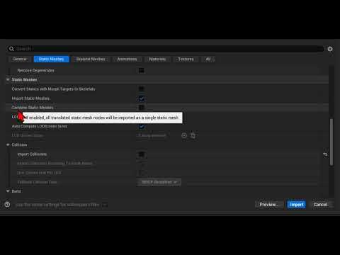 Unreal Engine 5.5 How to import static mesh FBX How to combine meshes - YouTube