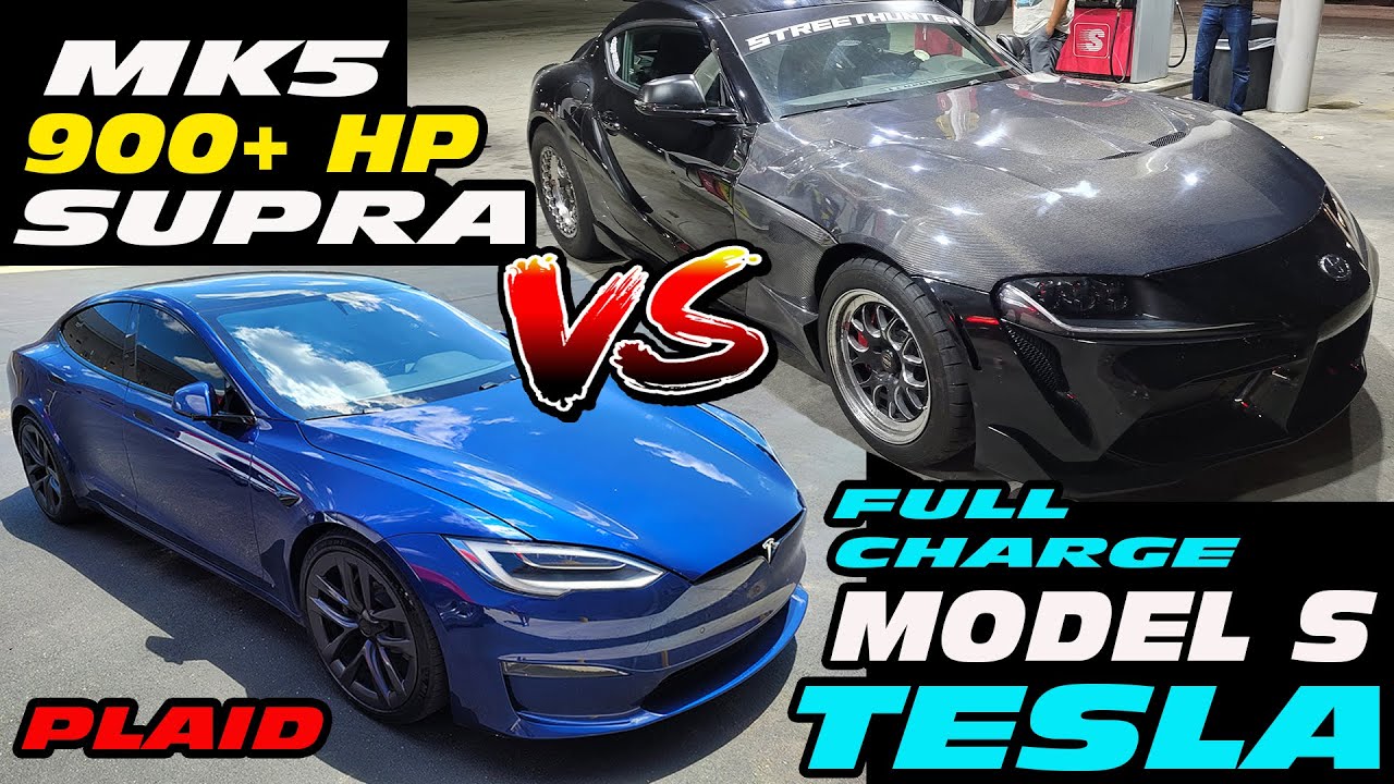 900+WHP MK5 SUPRA VS TESLA MODEL S PLAID FULL CHARGE - SCT INDY ...