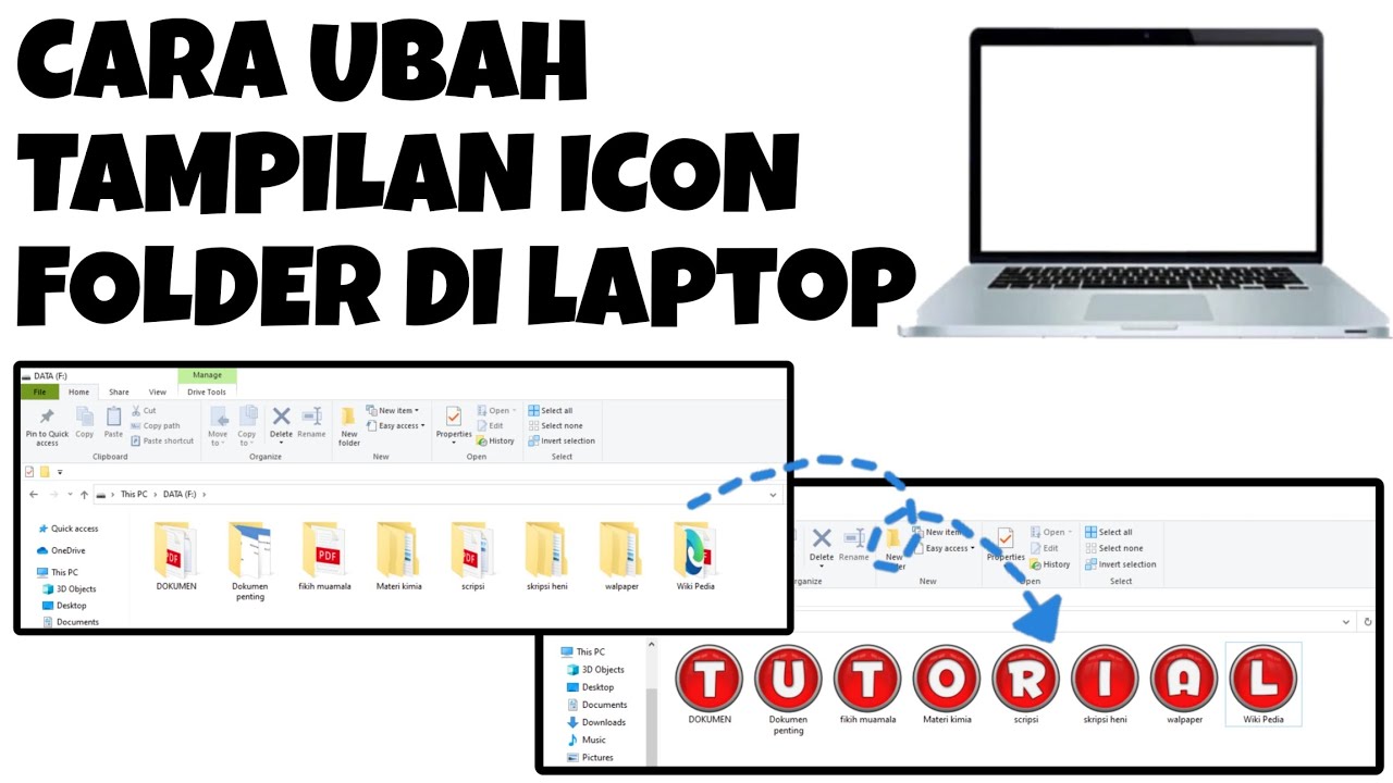 CARA MENGUBAH TAMPILAN ICON FOLDER LAPTOP MENJADI LEBIH MENARIK - YouTube